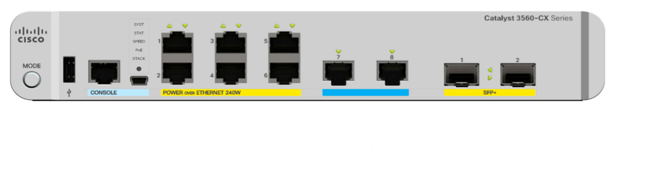 Cisco WS-C3560CX-8XPD-S - Cis Cat 3560-CX 2 x mGig 6x1G PoE IP Base